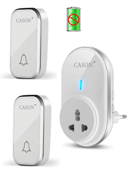 CASON - Self-Powered Battery Free Wireless Door Bell for Home Long Ran ...